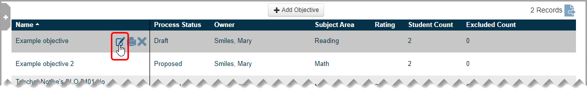 Edit Objectives Edit Objectives