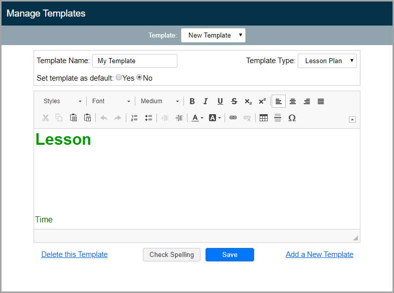Create Lesson Plan Template